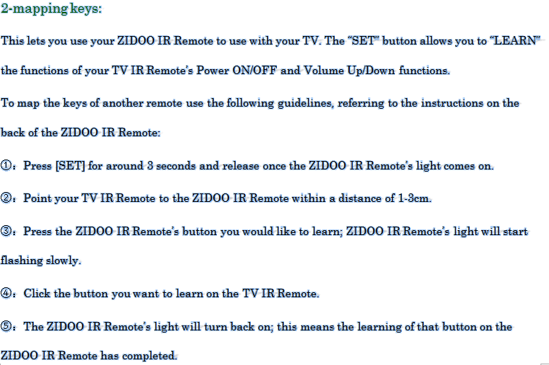 How to configure your ZIDOO IR Remote